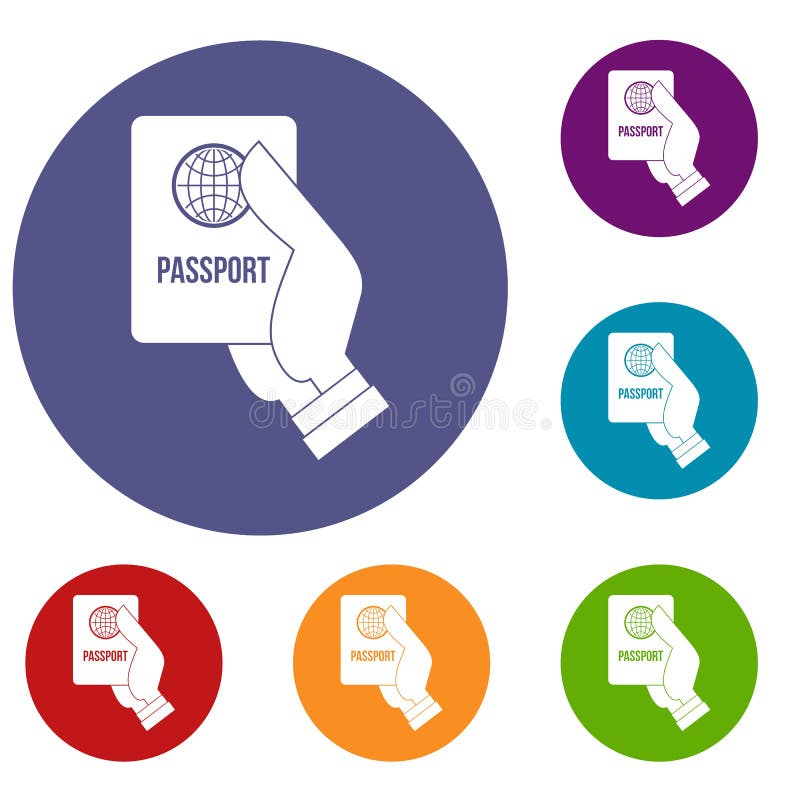 Passport Icons Set Stock Vector Illustration Of Document 95955989