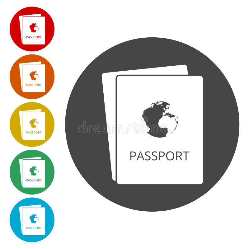 Passport Icons Set Stock Vector Illustration Of Identification 133046283