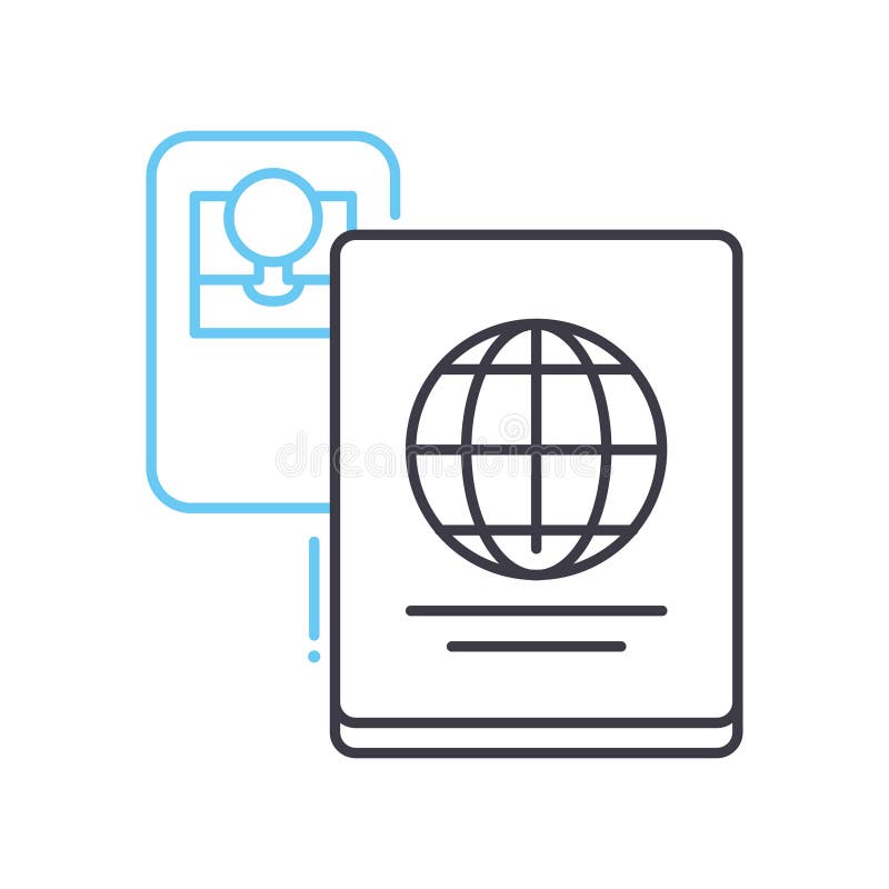 Passport Id Card Line Icon, Outline Symbol, Vector Illustration ... Passport Id Card Line Icon, Outline Symbol, Vector Illustration ...