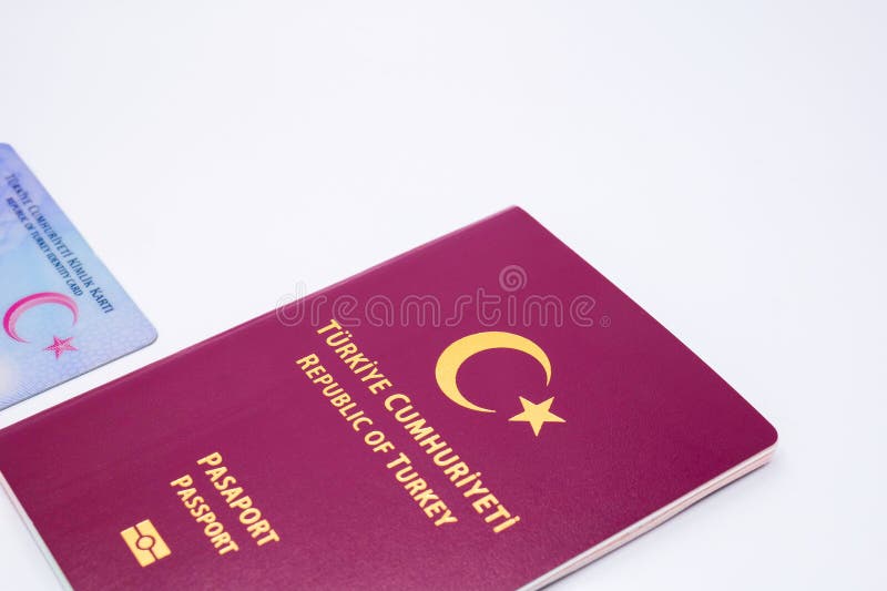 Passport and Identity Card Republic of Turkey on White Stock Image ...