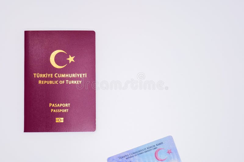 Passport and Identity Card Republic of Turkey on White Stock Photo ...