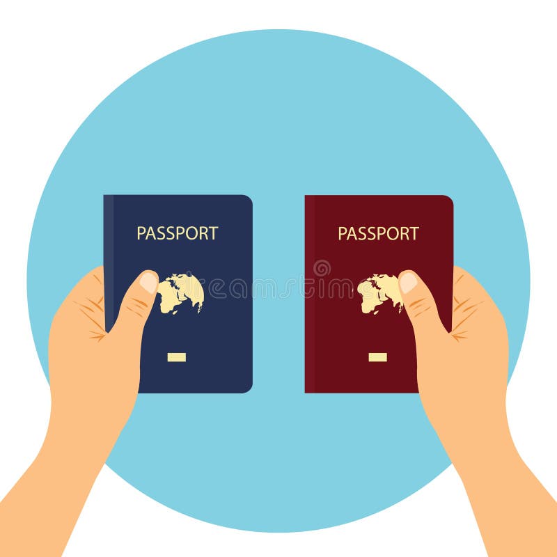 Passport Illustration Red and Blue Stock Illustration - Illustration of ...