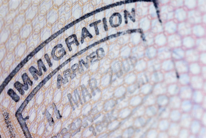 Passport Page Stamp Immigration Close Up Stock Photo - Image of ...