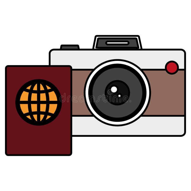 Passport International Document with Camera Stock Illustration ...