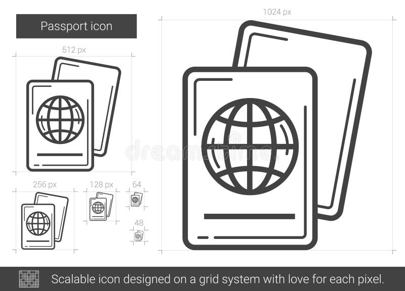 Passport line icon. stock vector. Illustration of insignia - 94330701