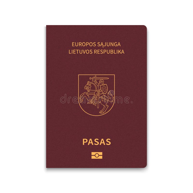 Passport of Lithuania stock illustration. Illustration of immigration ...