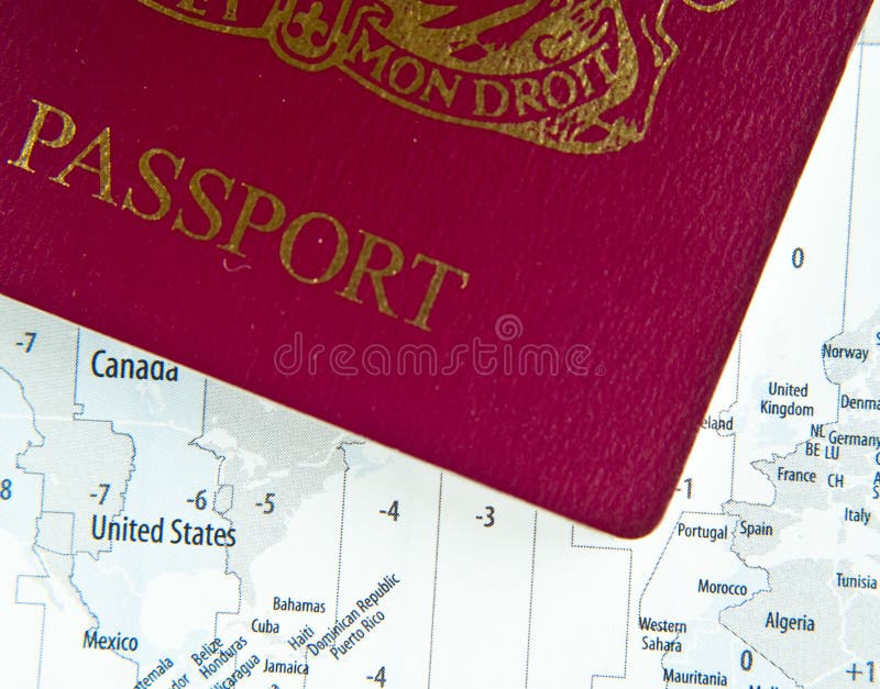 Passport on Map stock image. Image of text, white, close - 14548241