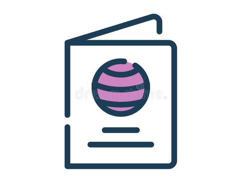 Passport Pass Single Single Isolated Icon with Dash or Dashed Line ...