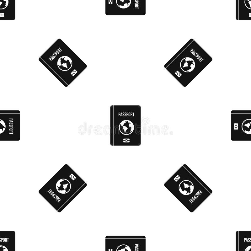 Passport Pattern Seamless Black Stock Vector - Illustration of cover ...