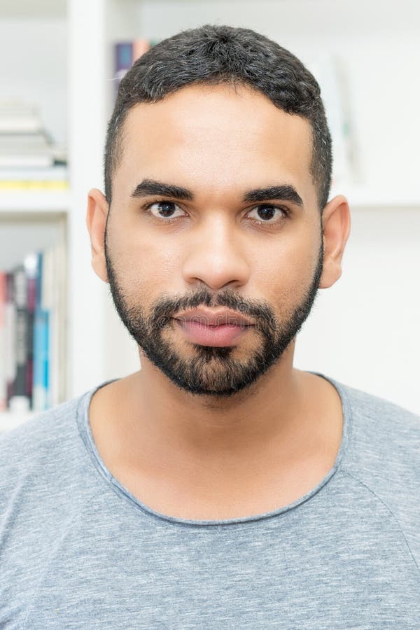 Passport Photo of Hispanic Hipster Man with Beard Stock Image - Image ...