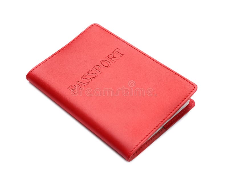 Passport in Red Leather Case Isolated on White Stock Photo - Image of ...