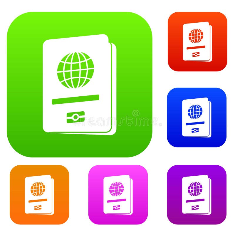 Passport set collection stock vector. Illustration of flying - 98450950