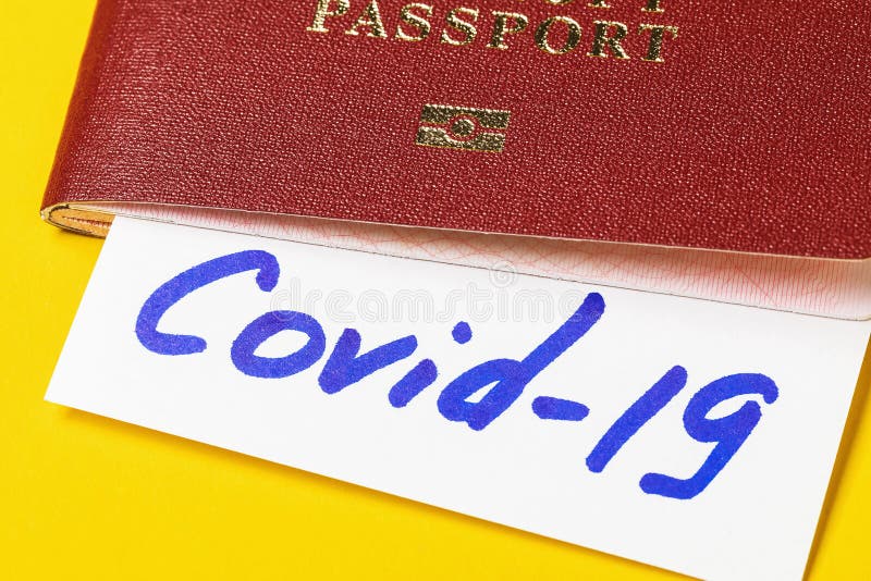 Passport and Sticker with Text, Close-up. Concept on the Topic of ...