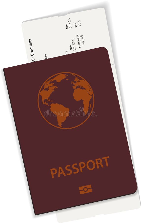 Passport And Ticket Or Boarding Pass Illustration Stock Vector