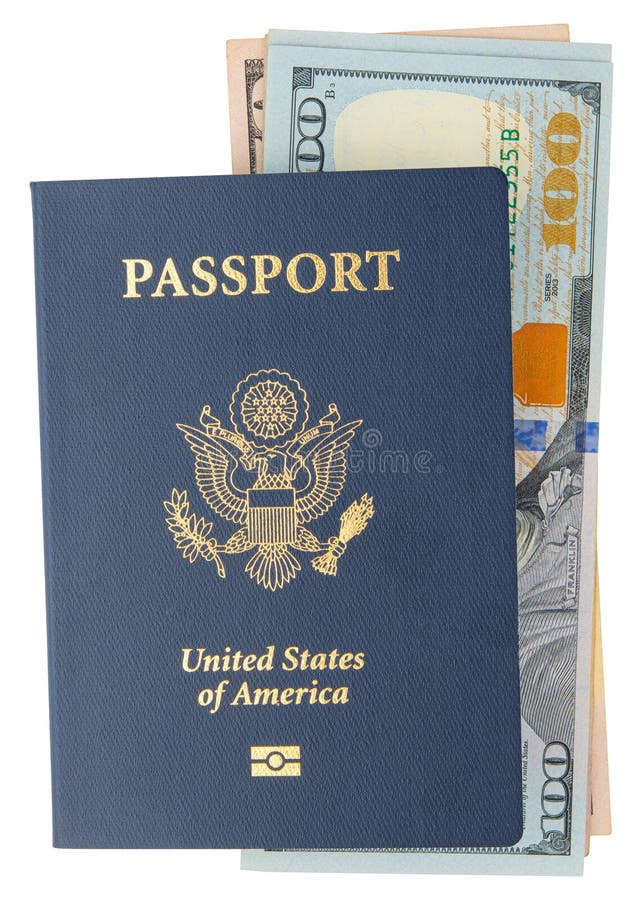 Passport Usa And American Money Dollars Bills Citizen Citizenship