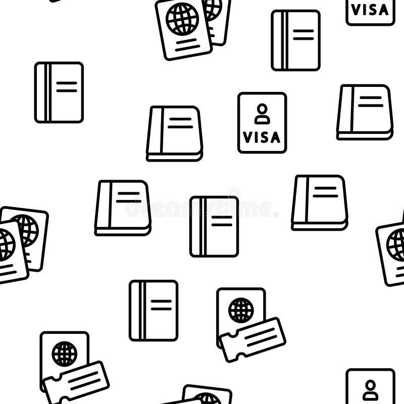 Passport Vector Seamless Pattern Stock Vector - Illustration of ...