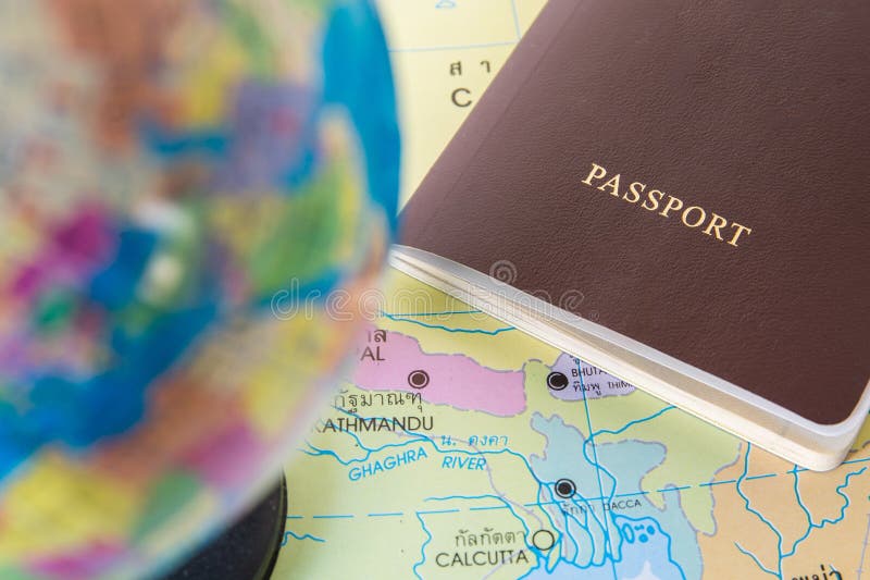 Passport with world map stock photo. Image of legal, identity - 59092622