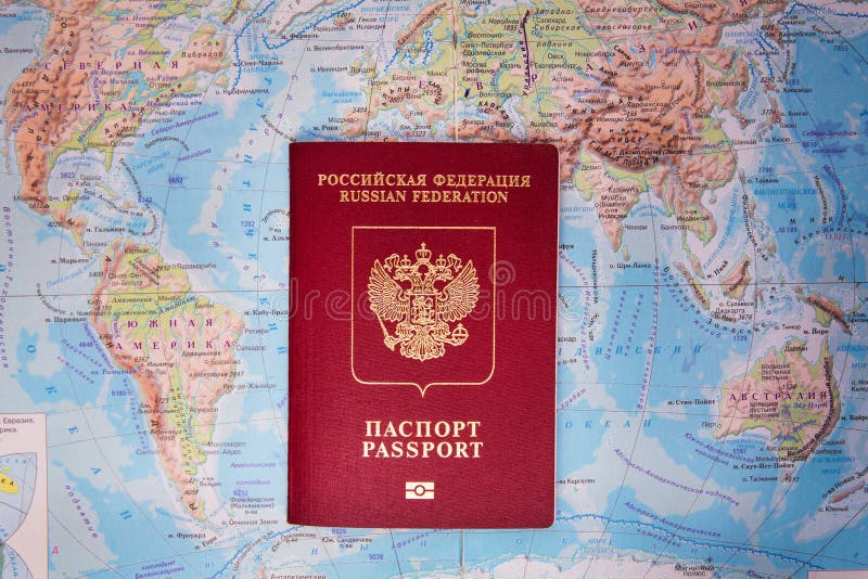 Passport on the world map stock image. Image of territory - 88043407