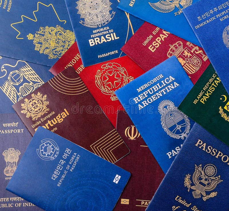 Passports of Citizens of Different Countries of the World Stock Image ...