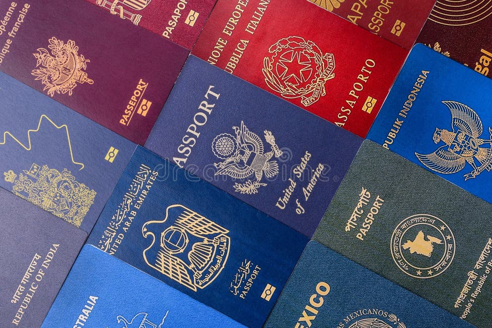 Passports of Citizens of Different Countries of the World Stock Photo ...
