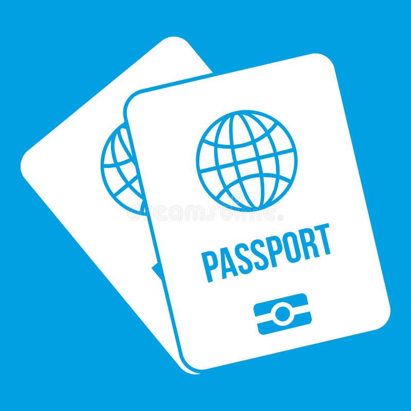 Passports with Map Icon White Stock Vector - Illustration of pass ...
