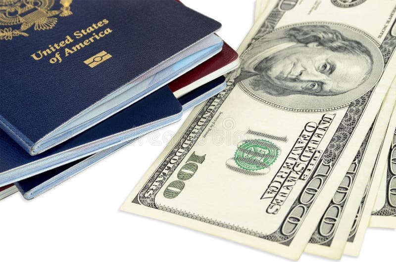 Passports and money stock image. Image of international - 33037795