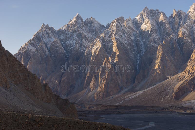 Passu Cone at Sunset, Karimabad, Gilgit Baltistan, Pakistan Stock Photo ...