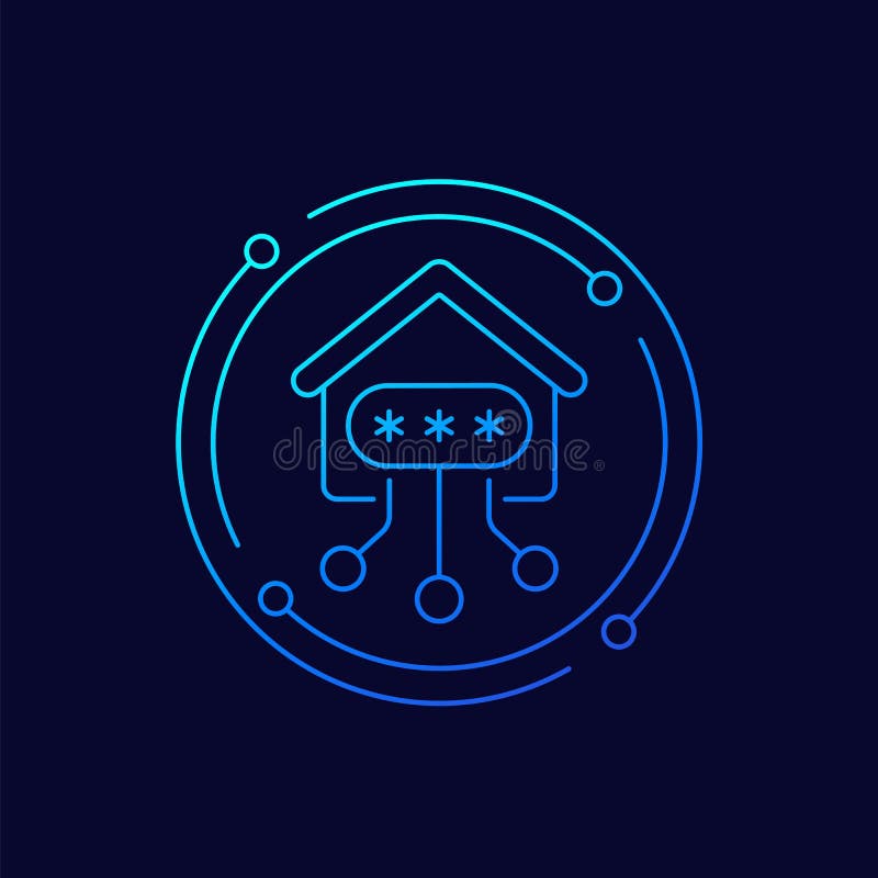 Smart Home Icon with a House and Graph Stock Illustration ...
