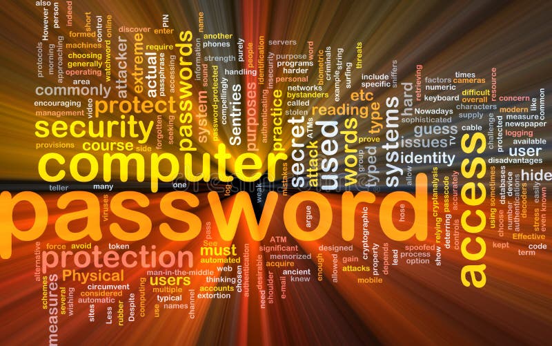 Password Background Concept Glowing Stock Illustration - Illustration ...