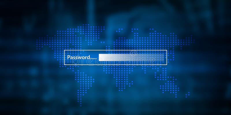 Password Bar on Blue Business Background Illustration, Copy Space ...