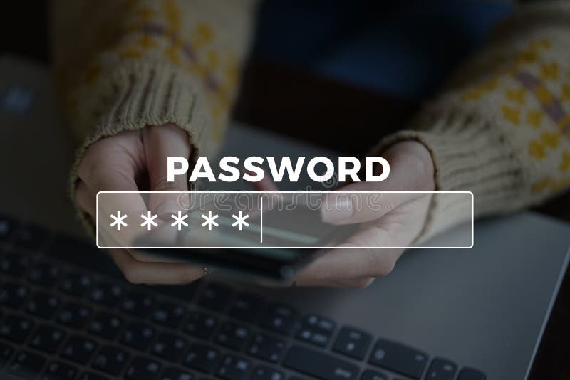 Password Box in Internet Browser Stock Photo - Image of hand ...