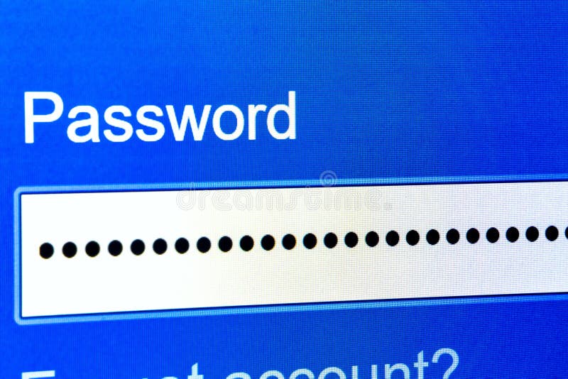 Password Box in Internet Browser on Computer Screen Stock Photo - Image ...
