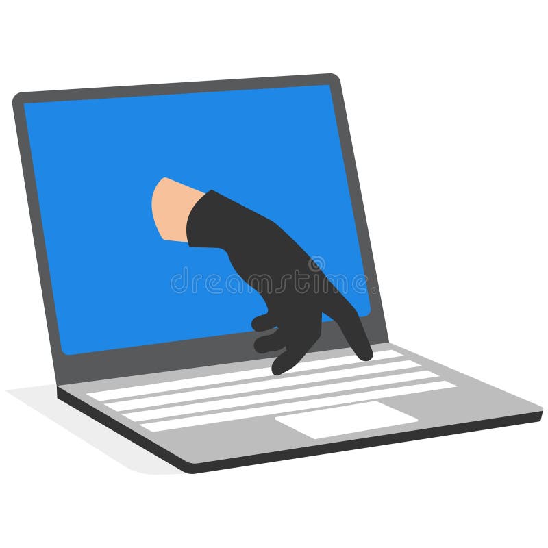 Password Breach Concept, Data Stealing. a Hand in a Black Glove Typing ...