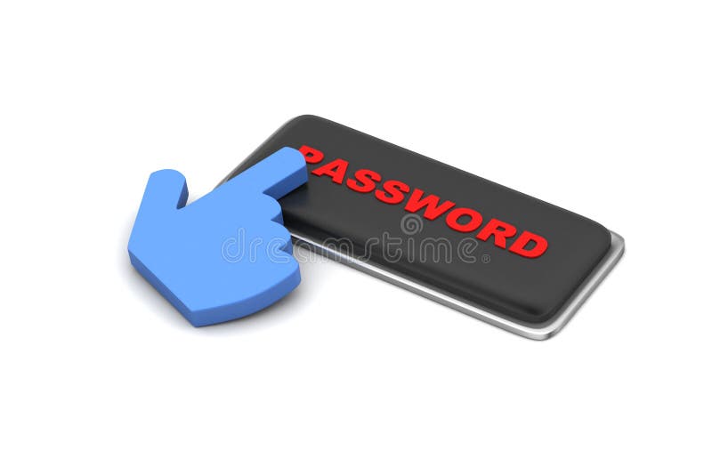 Password Button with Mouse Cursor Stock Illustration - Illustration of ...