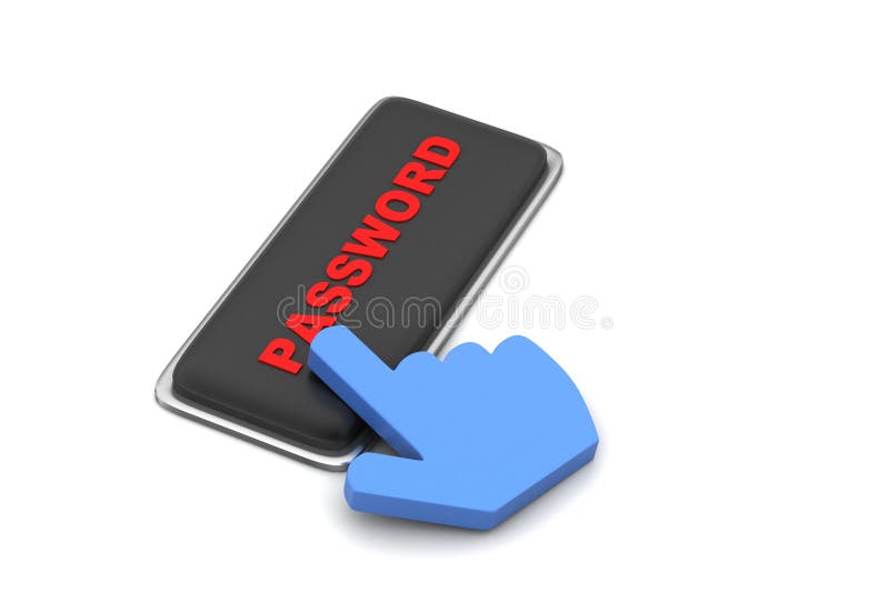 Password Button with Mouse Cursor Stock Illustration - Illustration of ...