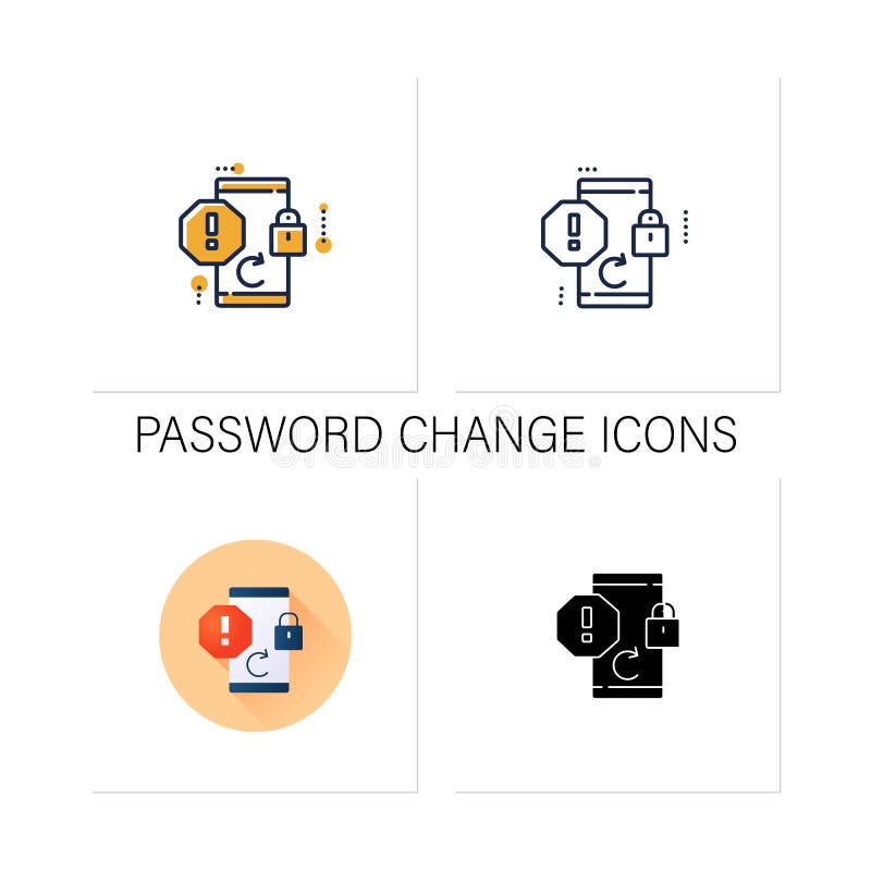 Password change icons set stock vector. Illustration of point - 261228830