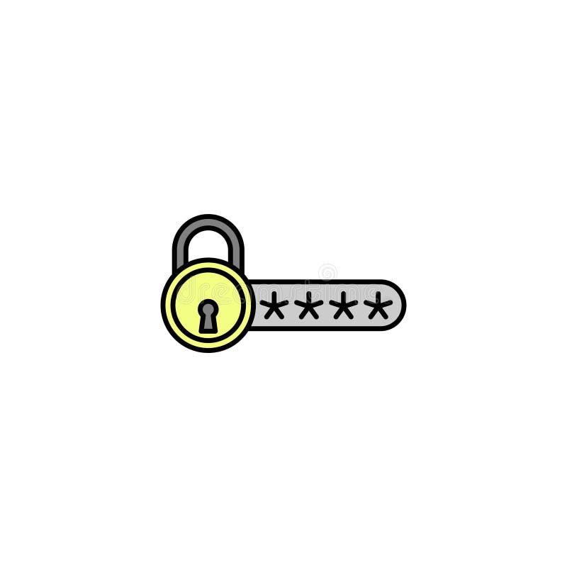 Password Colored Vector Icon on White Background Stock Vector ...