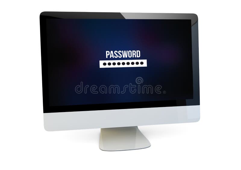 Password, Computer System Protection, Cyber Security Icons. Vector Clip ...