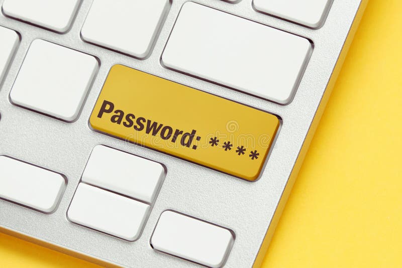 Password Concept on Keyboard Button. Close Up Stock Image - Image of ...
