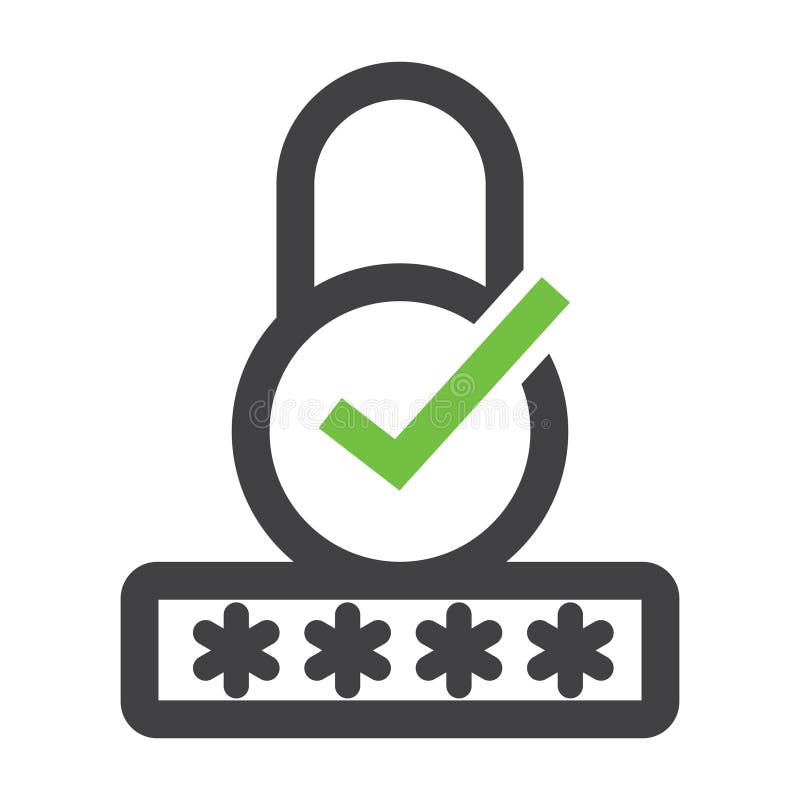Password Confirmation Icon â€ Secure Login and Access Verification Vector Stock Vector ...