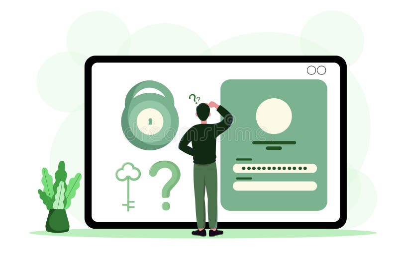 Password Confusion Concept on Screen. Vector Illustration Stock Vector ...