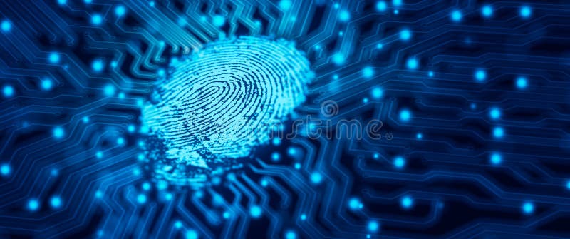 Password Control by Fingerprint. Fingerprint Security Concept. 3D ...