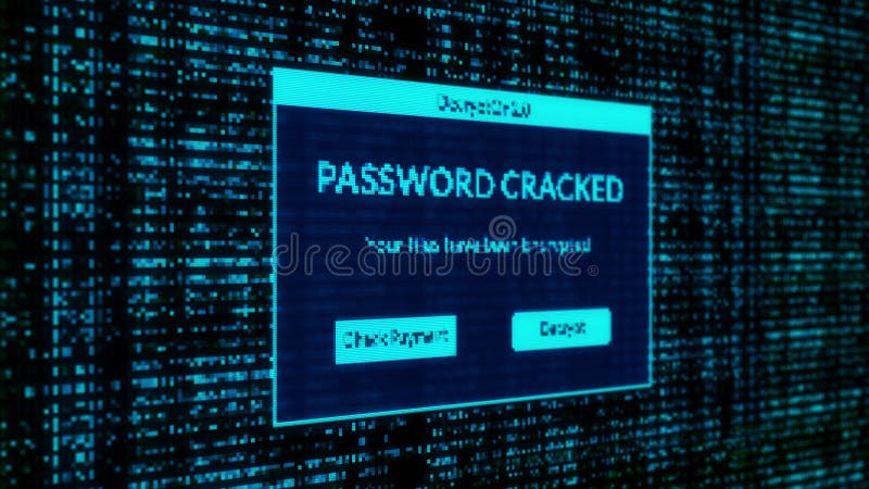 PASSWORD CRACKED Warning Alert Screen Loop Blinking Glitch Animation ...