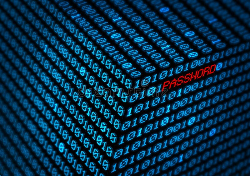 Password Cyberspace with Binary Code Matrix Stock Illustration ...