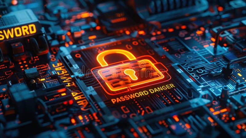 The Password Danger Alert. AI Generated Stock Photo - Image of data ...