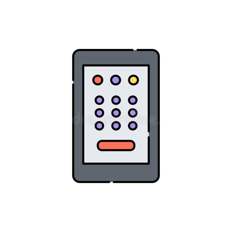 Password Door Lock Line Icon. Isolated Vector Element. Stock Vector ...