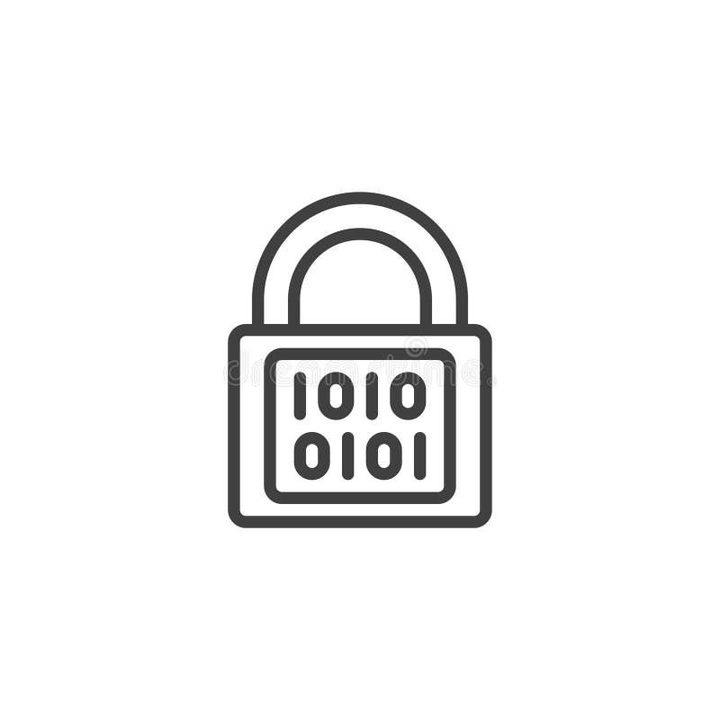 Password Encryption Line Icon Stock Vector - Illustration of symbol ...