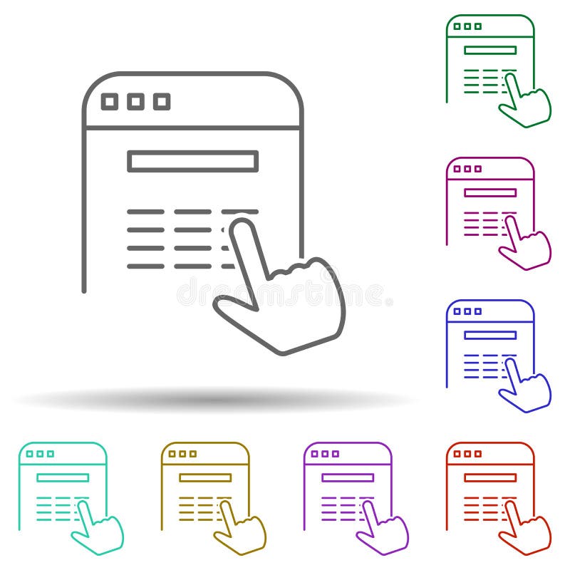 Password Enter Multi Color Icon Simple Thin Line Outline Vector Of