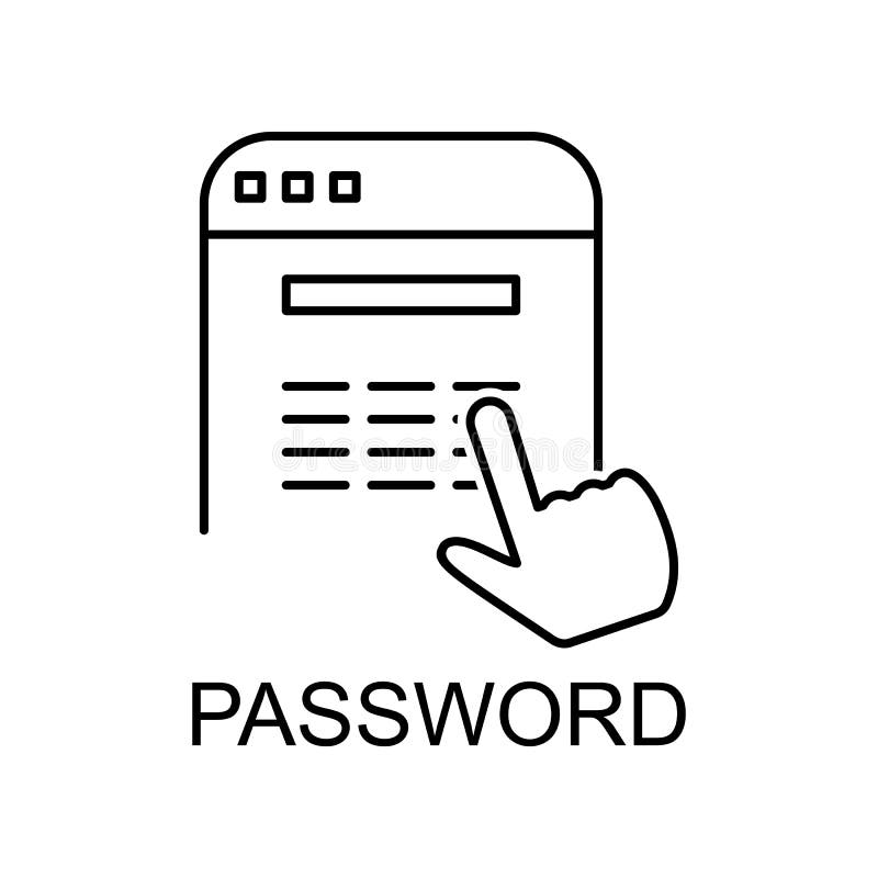 Password Enter Outline Icon. Element of Data Protection Icon with Name ...