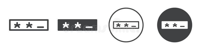 Password Entry Icon Vector Logo Outline Stock Vector - Illustration of ...